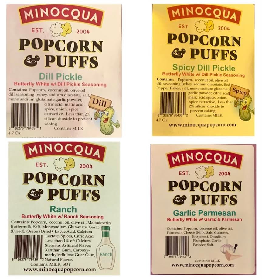 Flavored Gourmet White Popcorn | Minocqua Popcorn & Puffs